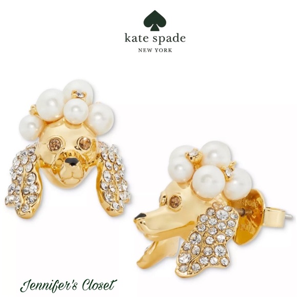 kate spade | Jewelry | Nwt Kate Spade Goldtone Pearl Poodles Poms Stud ...